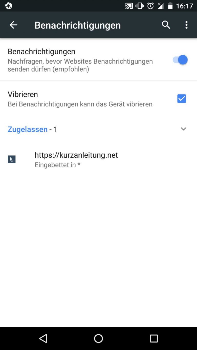 Verwalten von Browser Benachrichtigungen - kurzanleitung.net